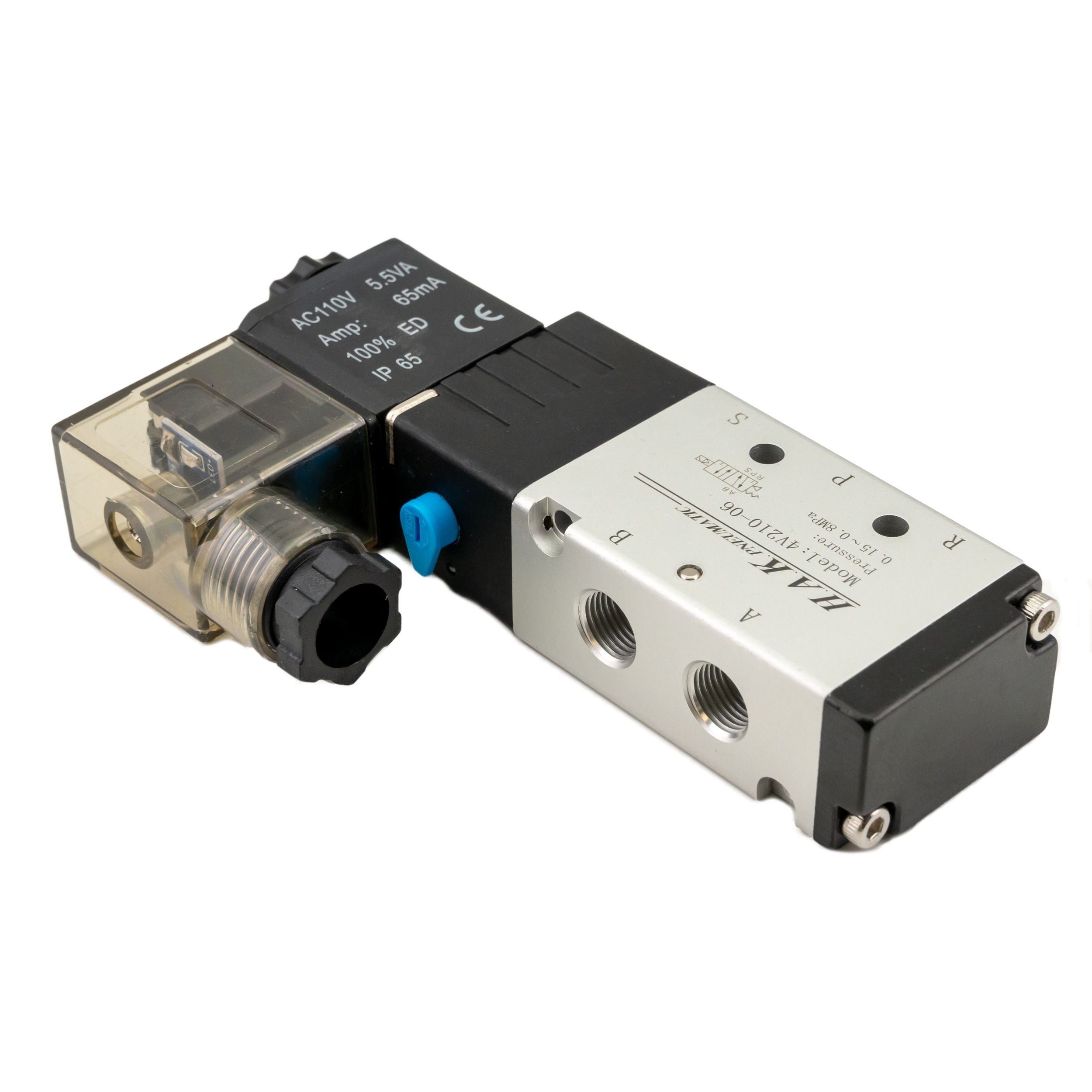 HAK Pneumatic 4 Way / 5 Port / 2 Position Directional, Single Coil Sol ...